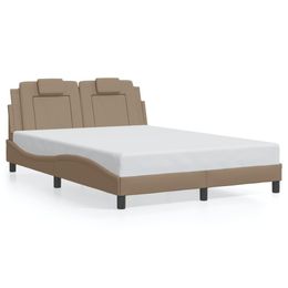 vidaXL Bettgestell "Viana" ohne Matratze Cappuccino-Braun 120x200 cm Kunstleder