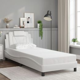 vidaXL Bettgestell "Viana" ohne Matratze Weiß 90x200 cm Kunstleder
