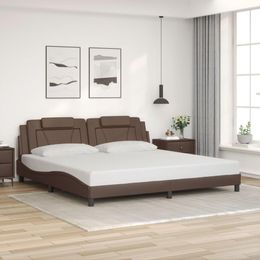 vidaXL Bettgestell "Viana" ohne Matratze Braun 200x200 cm Kunstleder