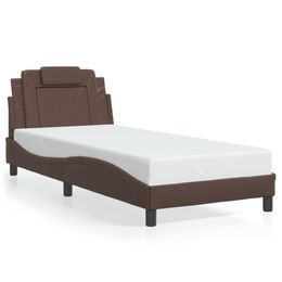 vidaXL Bettgestell "Viana" ohne Matratze Braun 90x200 cm Kunstleder
