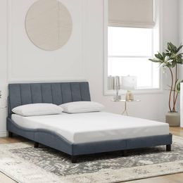 vidaXL Bettgestell ohne Matratze "Hanko" Dunkelgrau 120x200 cm Samt
