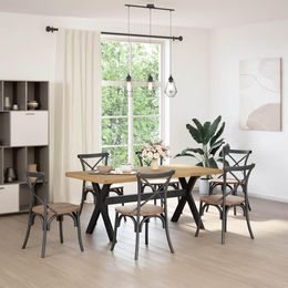 vidaXL Esstisch NOAIN X-Form-Beine 180x90x75 cm Massivholz Kiefer