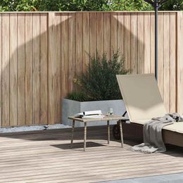 vidaXL Garten-Couchtisch Rechteckig Hellgrau 60x40x37 cm Poly Rattan