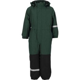 Schneeoverall ZIGZAG "Neverland", Kinder, Gr. 104, grün (grün, schwarz), 100% Polyester, Overalls, für aktive Tage bei jedem Wetter