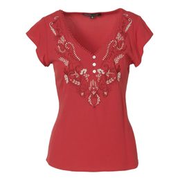 Koroshi Bluse Damen Gr&ouml;&szlig;e L rot / wei&szlig;