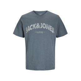 Jack & Jones Jack & Jones T-Shirt 'JORAlmeria' Herren Gr&ouml;&szlig;e M taubenblau / offwhite