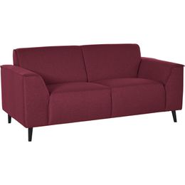 2-Sitzer DOMO collection "Amora moderne Formensprache, tolle Verarbeitungsdetails, komfortabel", rot (bordeaux), B:178cm H:81cm T:90cm, Sofas, mit Federkern, Fu&szlig;h&ouml;he passend f&uuml;r g&auml;ngige Saugroboter