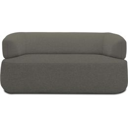 2-Sitzer DOMO collection "800012 Designsofa, komfortabel und elegant, organische Formensprache", silber, B:160cm H:71cm T:86cm, 100% Polyester, Sofas, Formsch&ouml;ner 2-Sitzer