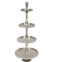 Etagere AMBIENTE HAUS "Etagere 4 Stufen Silber", silber (silberfarben), B:54cm H:130cm T:54cm, Aluminium, Servierplatten