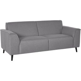 2,5-Sitzer DOMO collection "Amora tolle Verarbeitungsdetails, komfortabel", grau (hellgrau), B:193cm H:81cm T:90cm, Sofas, mit Federkern, Fu&szlig;h&ouml;he passend f&uuml;r g&auml;ngige Saugroboter