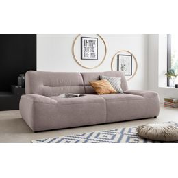 2,5-Sitzer DOMO collection "Cesena modern, elegant und zeitlos, komfortabel, flache Armlehnen", grau (stone), B:224cm H:81cm T:109cm, Sofas, fester Sitzkomfort