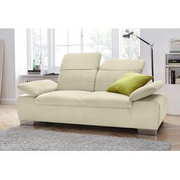 2-Sitzer DOMO collection "Milan inklusive komfortablen Federkern f&uuml;r mehr Sitzkomfort", beige, B:195cm H:77cm T:93cm, Luxus-Microfaser (100% Polyester);Kunstleder SOFTLUX;Luxus-Microfaser ALTARA NUBUCK (100% Polyester), Sofas, mit R&uuml;ckenverstellung