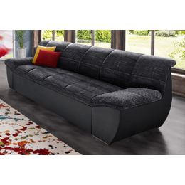 3-Sitzer DOMO collection "Splash, moderne Steppung im Sitz und R&uuml;cken, komfortabel", schwarz (schwarz, pepper), B:232cm H:76cm T:96cm, Kunstleder SOFTLUX / Struktur (90% Polyester, 10% Polyacryl);Luxus-Microfaser (100% Polyester)/ Struktur (90% Polyester, 10% Polyacryl), Sofas, flache Armlehnen zum Entspannen