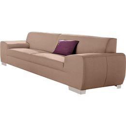 2,5-Sitzer DOMO collection "Ricardo kubisch, modern und elegant", beige (natur), B:224cm H:81cm T:95cm, PRIMABELLE- Microfaser (100% Polyester);Strukturstoff (90% Polyester, 10% Polyacryl), Sofas, frei im Raum stellbar