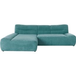 Ecksofa DOMO collection "Cesena moderne Polsterecke mit flachen Armlehnen, L-Form", blau (petrol), B:288cm H:81cm T:175cm, Sofas, Ecksofa, fester Sitzkomfort, frei im Raum stellbar