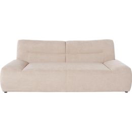 2,5-Sitzer DOMO collection "Cesena modern, elegant und zeitlos, komfortabel, flache Armlehnen", beige, B:224cm H:81cm T:109cm, Sofas, fester Sitzkomfort