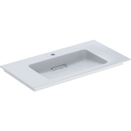 Geberit ONE Möbelwaschtisch 90 cm, Abgang horizontal, 1 Hahnloch, ohne Überlauf