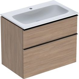 Geberit iCon Set Möbelwaschtisch 75 cm schmaler Rand, mit Unterschrank, 2 Schubladen und Waschbeckenanschluss