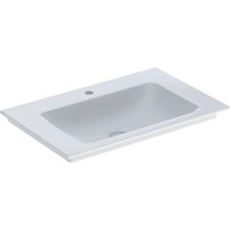 Geberit ONE Möbelwaschtisch 75 cm, Abgang vertikal, 1 Hahnloch, ohne Überlauf