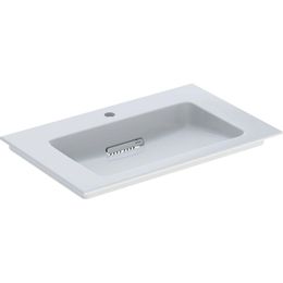 Geberit ONE Möbelwaschtisch 75 cm, Abgang horizontal, 1 Hahnloch, ohne Überlauf