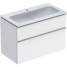 Geberit iCon Set Möbelwaschtisch 90 cm schmaler Rand, mit Unterschrank, 2 Schubladen und Waschbeckenanschluss