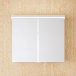 Burgbad Lin20 Spiegelschrank mit LED-Beleuchtung, 80 cm, 2 Spiegeltüren