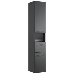 Pelipal Serie 6005 Hochschrank 30 x 33 x 168 cm mit 1 offenes Fach, 1 Auszug, 2 Drehtüren, Anschlag rechts, Griff N1, PG2