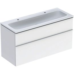Geberit iCon Set Möbelwaschtisch 120 cm schmaler Rand, mit Unterschrank, 2 Schubladen und Waschbeckenanschluss