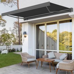 Kassettenmarkise Quadris LED | 4,45 x 3,5 m, anthrazit, Stoff: anthrazit, Uni | paramondo Markise