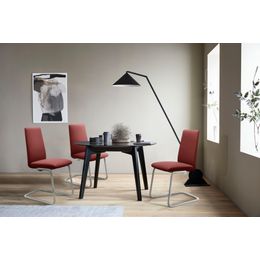 Polsterstuhl stressless "Laurel", rot (cherry paloma, chrom matt), B:53cm H:92cm T:59cm, Leder PALOMA: PALOMA ist ein durchgefärbtes Semianilin-Möbelleder mit natürlicher Narbung., Stühle, Low Back, Größe L, mit Beinen aus Stahl in Chrom matt