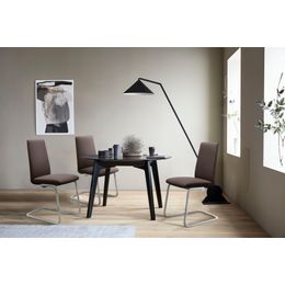 Polsterstuhl stressless "Laurel", braun (braun batick, chrom glänzend), B:53cm H:92cm T:59cm, Leder BATICK: BATICK ist ein leicht korrigiertes, durchgefärbtes und genarbtes Möbelleder, bei dem die meisten Unebenheiten und Spuren in der Regel entfernt wurden., Stühle, Low Back, Größe L, mit Beinen aus Stahl in Chrom glänzend
