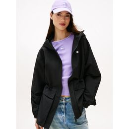 Tommy Jeans Damen Windbreaker &raquo;TJW MIDI HOODED WINDBREAKER&laquo; mit Kapuze schwarz XS (34)