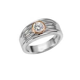 Vivance Fingerring »Silber 925 zweifarbig Zirkonia« mehrfarbig 062 (19,7) Eleganter Damenring aus 925 Silber rhodiniert