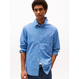 Tommy Jeans Langarmhemd »TJM ESSNT POPLIN REG SHIRT EXT« Mit Rundhalsausschnitt Copenhagen Blue Medium Check XXL - N-Gr N-Gr XXL Langarmhemd von...
