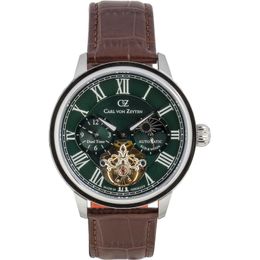 Carl von Zeyten Automatikuhr »Schittach« Armbanduhr, Herrenuhr, Made in Germany, Mechanische Uhr, Lederarmband braun Stilvolle Herrenautomatikuhr