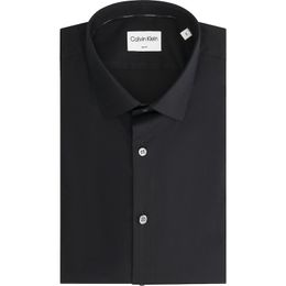 Calvin Klein Businesshemd »SLIM ESNTL POPLIN NOS STR SLD« Mit Monogramm-Stickerei BLACK 37 - N-Gr N-Gr 37 Businesshemd von Calvin Klein Menswear