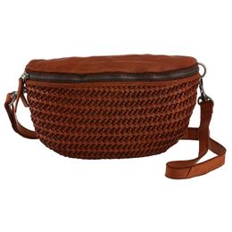 Harbour 2nd Bauchtasche Umhängetasche Tasche Damen mit modischer Flecht-Optik cognac