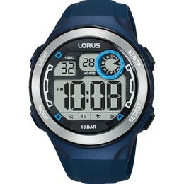 Lorus Chronograph Armbanduhr, Quarzuhr, Herrenuhr, digital, Stoppfunktion blau Sportiver Herrenchronograph