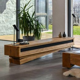 Pharao24.de Fernsehunterschrank aus Asteiche Massivholz Klappe