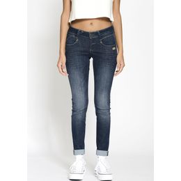 Skinny-fit-Jeans Gang "94NENA", Damen, Gr. 27, N-Gr, blau (schwarz indigo used), Denim/Jeans, Obermaterial: 93% Baumwolle, 6% Polyester, 1% Elasthan, eng lang, Jeans, mit modischer Waschung, Topseller