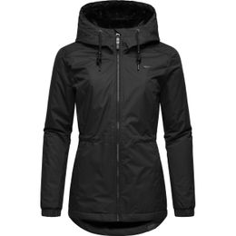 Winterjacke Ragwear "Dankka Warm", Damen, Gr. XXXL(46), schwarz, Obermaterial: 100% Polyester, Innenfutter: 100% Polyester, Wattierung: 100% Polyester, Basic, figurumspielend Po-bedeckend, hoch geschlossener Ausschnitt, Ärmel ohne Ärmelschlitz elastischer Bund mit Gummizug, Jacken, Wasserdichte weiche Damen Jacke für den Winter