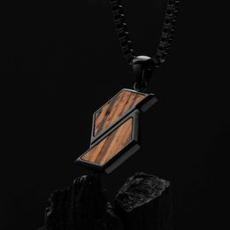 Holzkern Halsketten Herren Schwarz und Zebrano