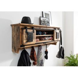 Wandgarderobe Mango 115x30x45 natur lackiert RAILWAY #159