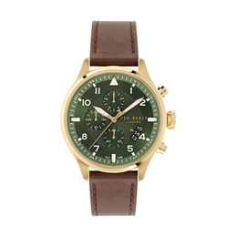 Ted Baker Analoguhr 'FULMAAR' Herren Größe One Size braun / gold / grün