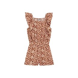 WE Fashion Overall Mädchen Größe 122/128 braun / weiß