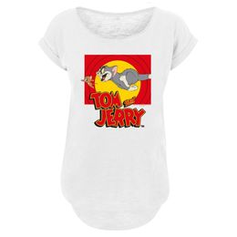 F4NT4STIC T-Shirt 'Tom And Jerry Chase Scene' Damen Gr&ouml;&szlig;e M gelb / grau / rot / wei&szlig;meliert