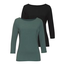 Lascana Shirt Damen Gr&ouml;&szlig;e XL smaragd / schwarz
