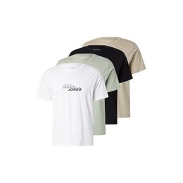 Jack & Jones JACK & JONES T-Shirt 'JCOTarmac' Herren Größe XS dunkelbeige / mint / schwarz / weiß