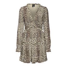 Véro Moda VERO MODA Kleid 'SMILLA' Damen Größe 42 beige / schwarz Winterkleid