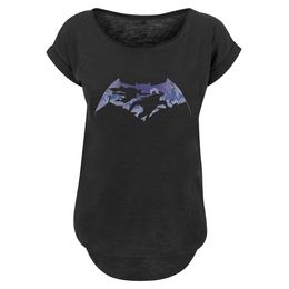 F4NT4STIC T-Shirt 'DC Comics Batman v Superman Battle Silhouette' Damen Gr&ouml;&szlig;e L lavendel / dunkellila / schwarz